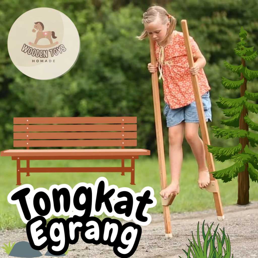 Jual Wooden Toys - Mainan Tradisional Dari kayu Egrang/ Jongkrang ...