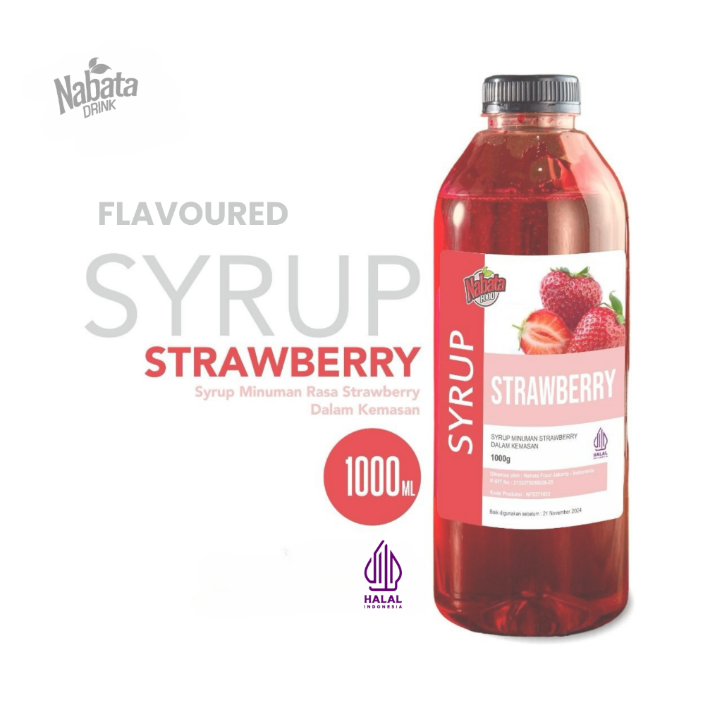 Jual Sirup Rasa Stroberi Nabata Drink 1 Liter - Strawberry Syrup 1000 ...