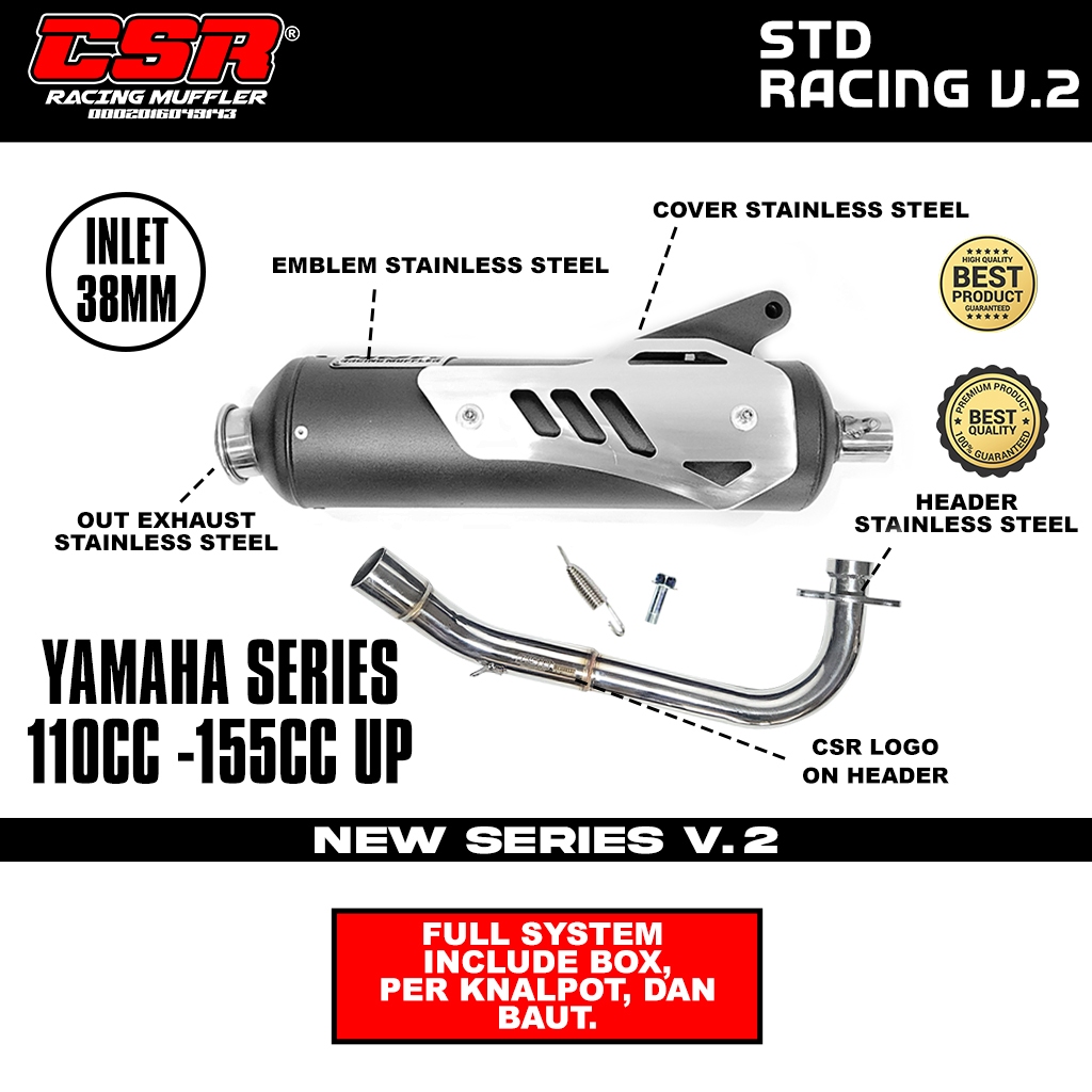 Jual CSR Racing Muffler V-2 Standar Racing Full System Untuk Motor ...