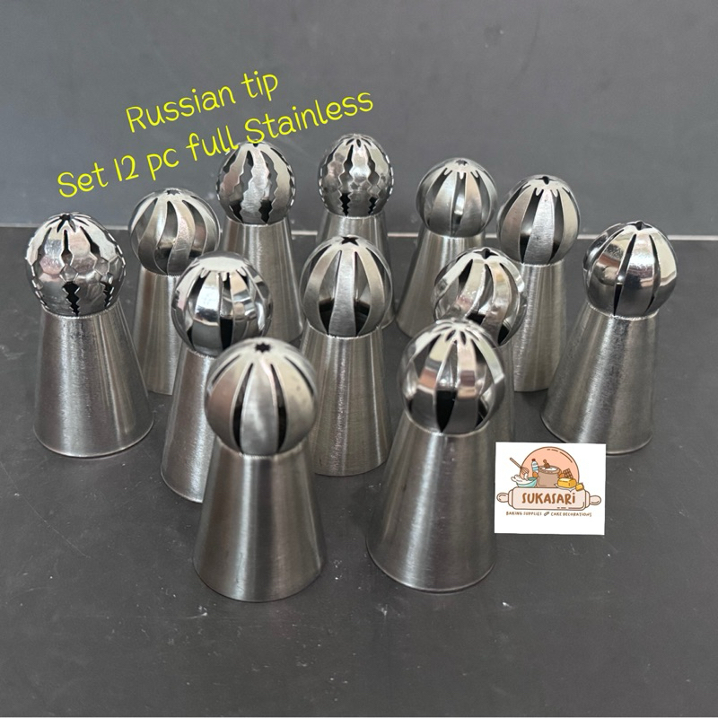 Jual Spuit Tip Russia Bulat set 12 pc Nozzle Russian tip Flower tip ...