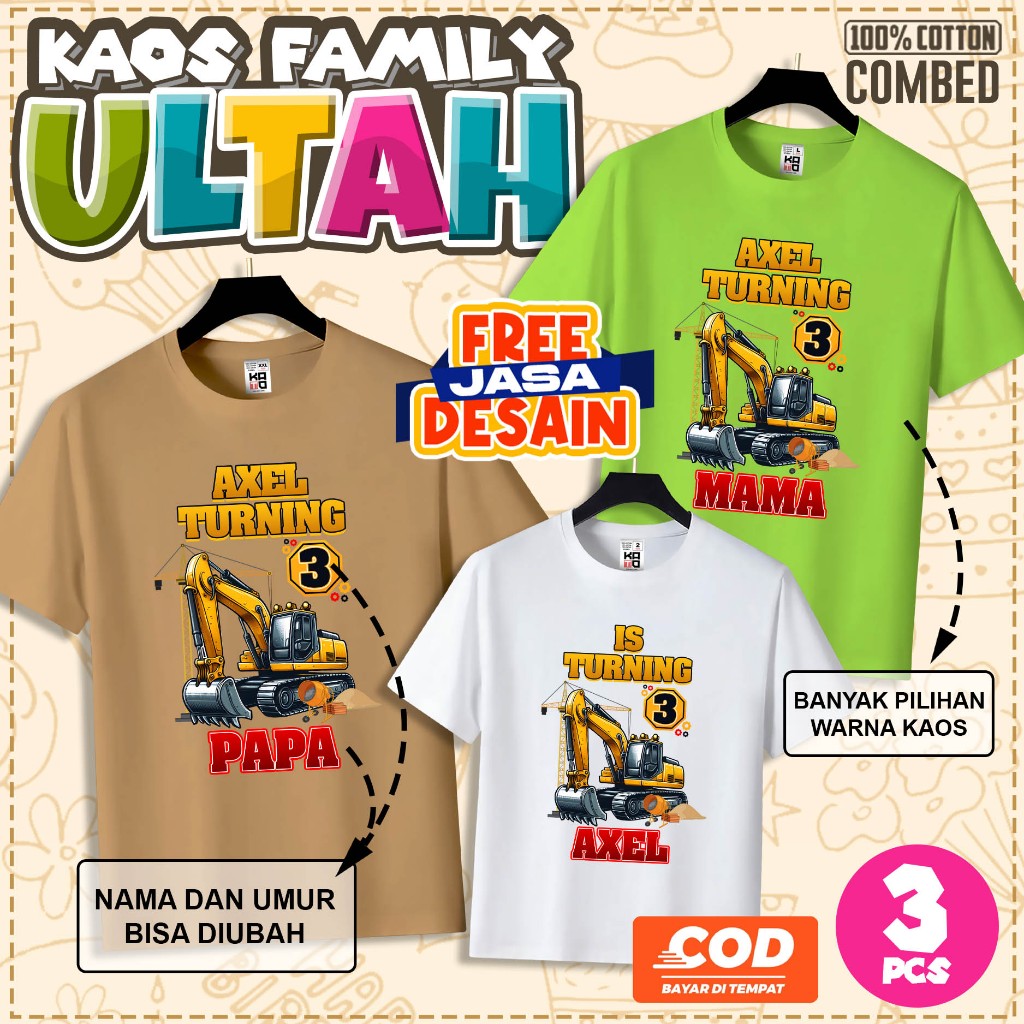 Jual Kaos Ulang Tahun Anak Kaos Ultah Baju Keluarga CUSTOM Ultah Part 2 ...