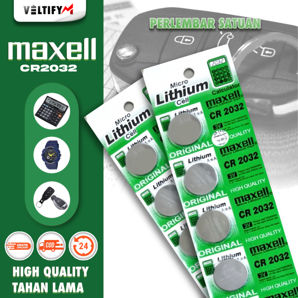 Jual Baterai Maxell CR2032 Lithium Battery 3V Perlembar Satuan / Batre ...