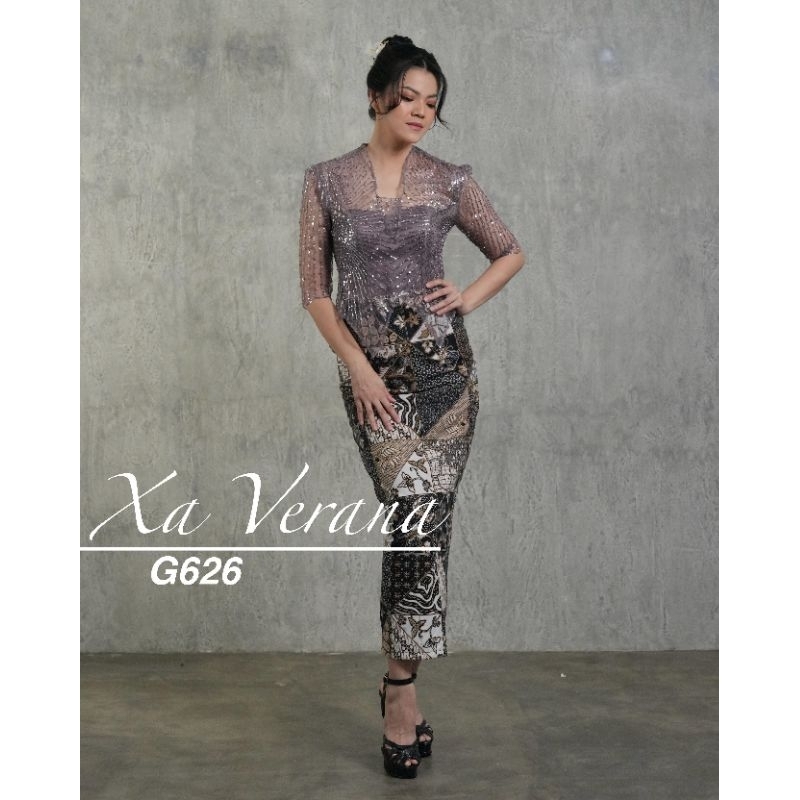 Jual Kebaya brukat aplikasi Payet G626 | Shopee Indonesia