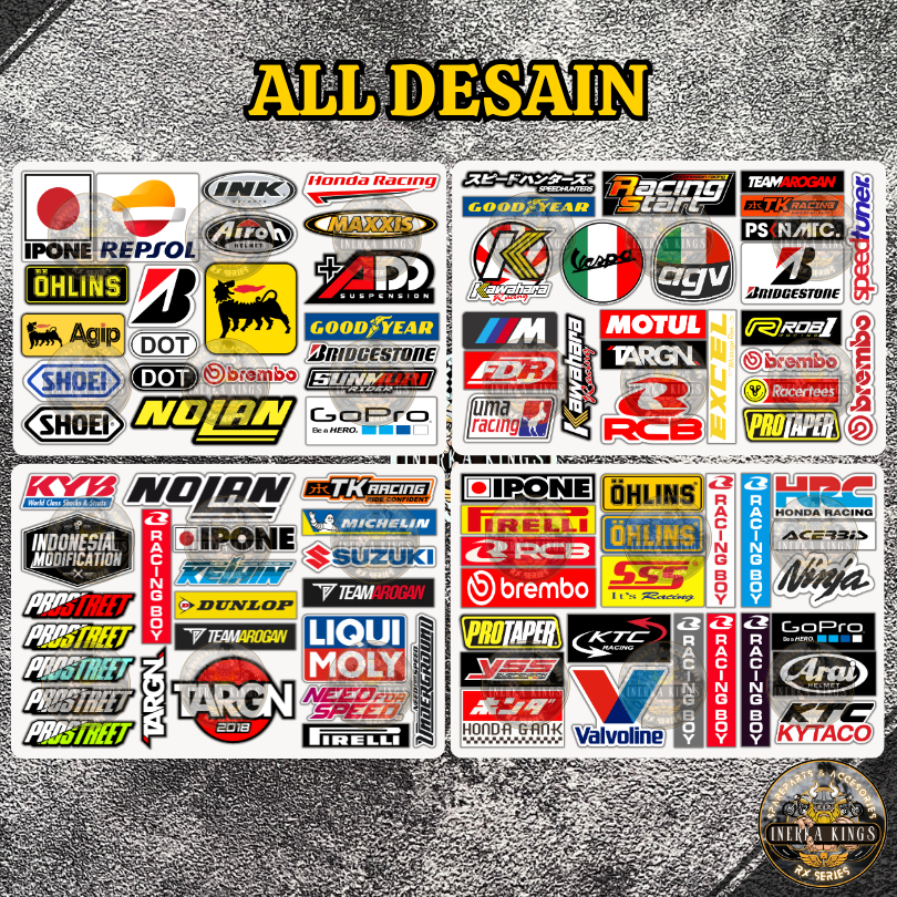 Jual Sticker Stiker Bundling Brand Logo Merek Motor Helm Oli ...