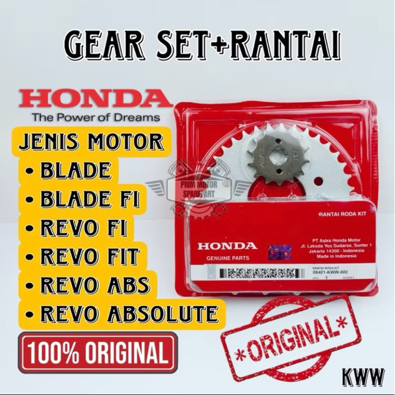 Jual Gear Set Honda Blade, Revo Absolute. Kode KWB/KWW | Shopee Indonesia