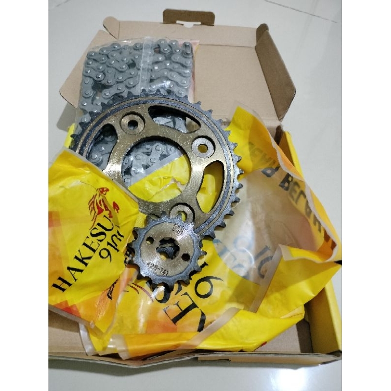 Jual Gear paket/Gigi tarik komplit rantai sepuhan supra fit new ...
