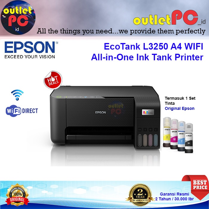 Jual EPSON PRINTER L3250 ALL IN ONE L-3250 L 3250 INK TANK WI-FI WIFI ...
