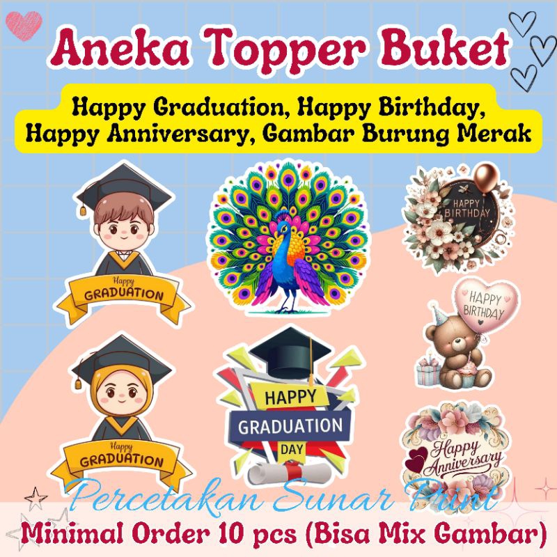 Jual Topper Buket Happy Birthday / Topper Anniversary / Topper ...
