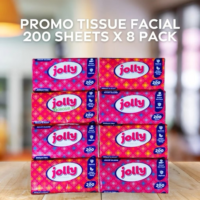 Jual [PAKET 8] TISSUE JOLLY FACIAL TISSUE 200sheets x 8 pack PROMO ...