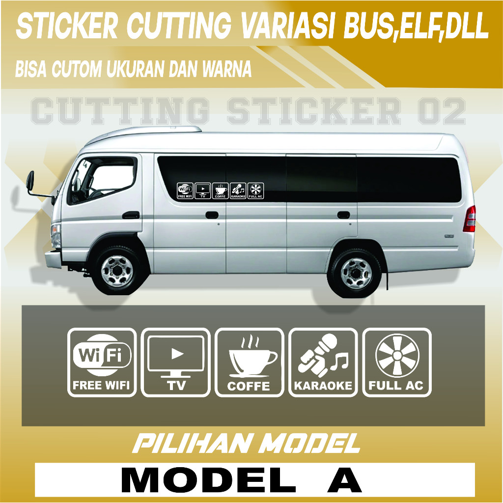 Jual Sticker Cutting Variasi Fasilitas Bus ELF DLL | Shopee Indonesia