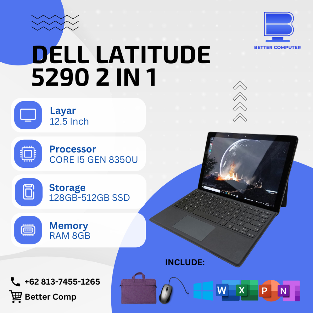 Jual Laptop Dell Latitude 5290 2 IN 1 Tablet TouchScreen Intel Core i5 ...