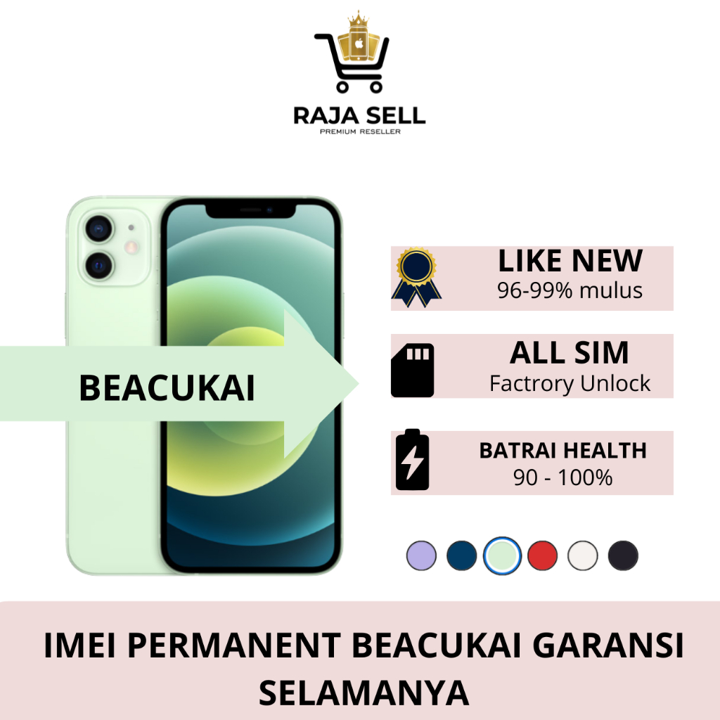 Jual BEA CUKAI Iphone 12 128GB 256GB Second Like New SINYAL PERMANEN Imei Terdaftar BC factory ...