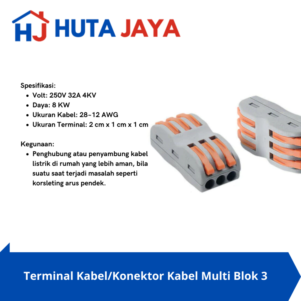 Jual Terminal Kabel/Konektor Kabel Multi Blok 3 Terminal Block | Shopee ...