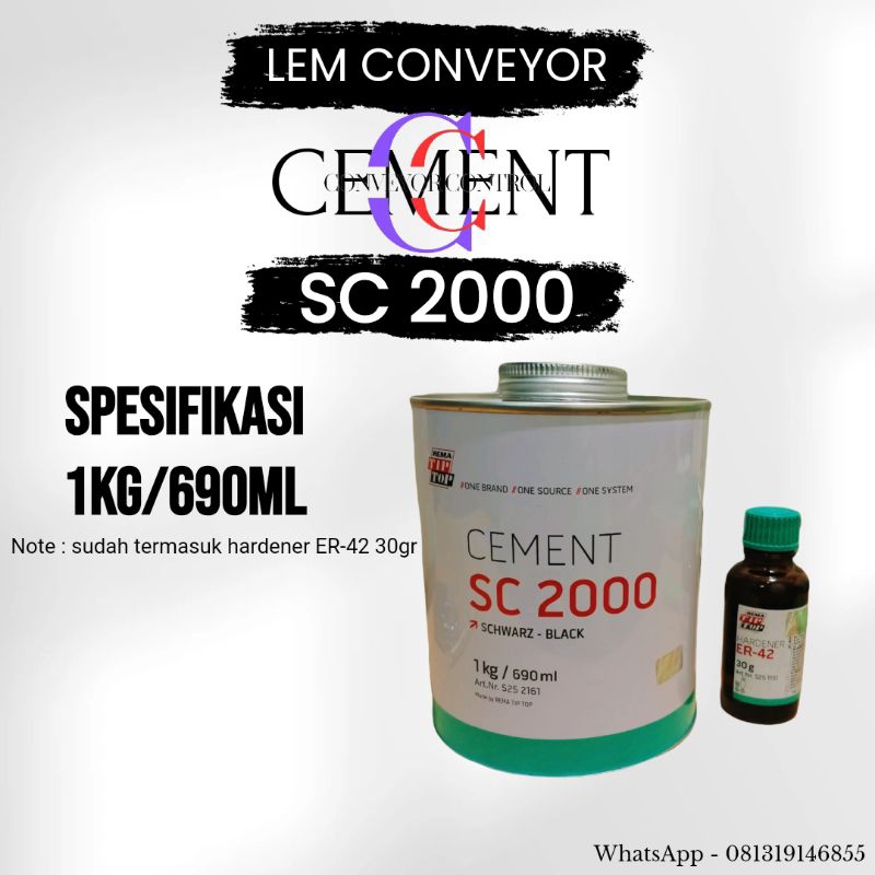 Jual Lem Conveyor Cement SC 2000 SC2000 + Hardener ER-42 30 gram rema ...