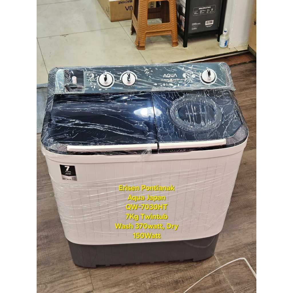 Jual NEW !! MESIN CUCI 2 TABUNG AQUA 7kg 8kg 9kg QW-7030HT QW-8030HT QW ...