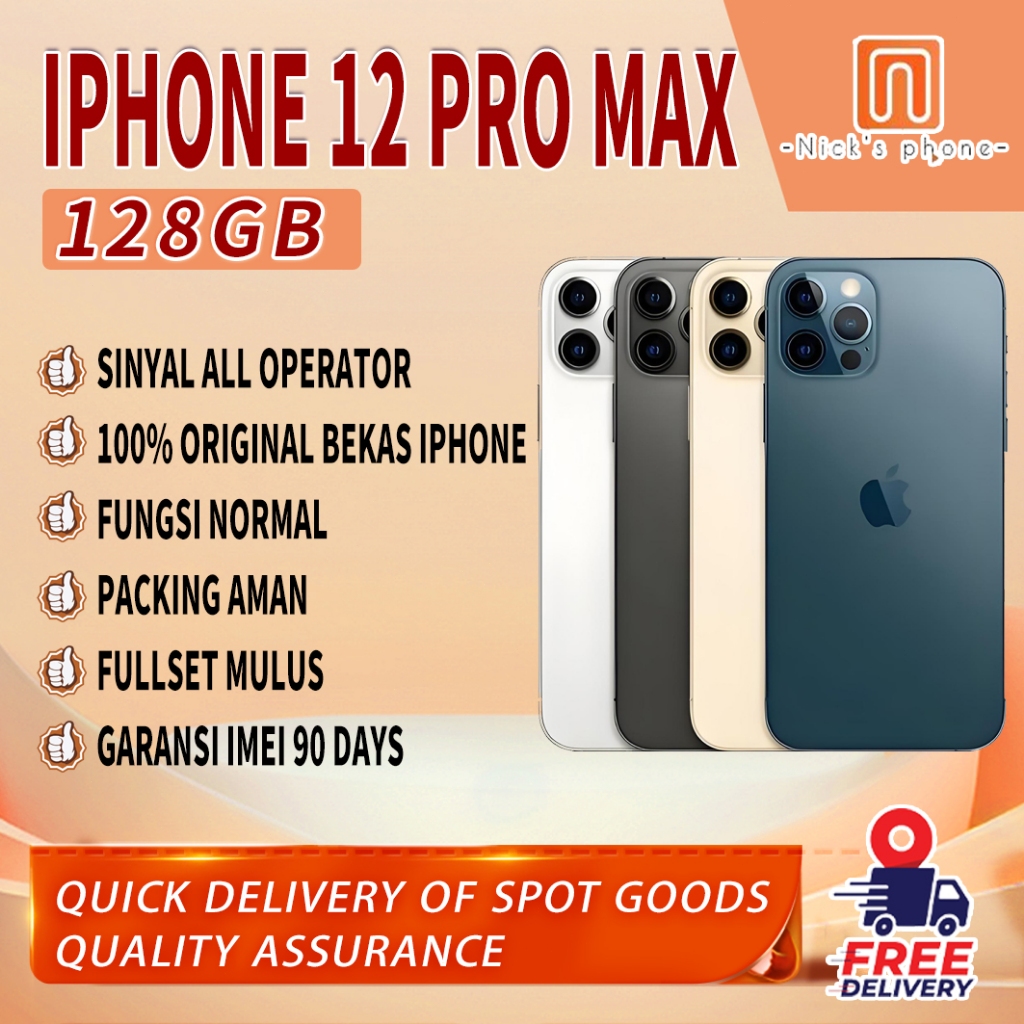 Jual iPhone 12 Pro Max 128GB Fullset Second/Bekas Original100% OLED-Original Mulus Normal Like ...