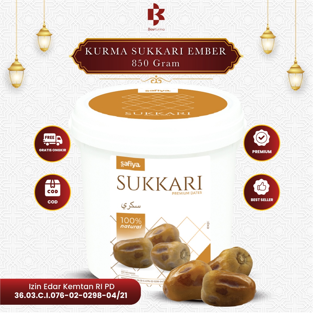 Jual Kurma Sukari Ember 850 Gr Kurma Sukkari Al Qassim Ember Grade A ...