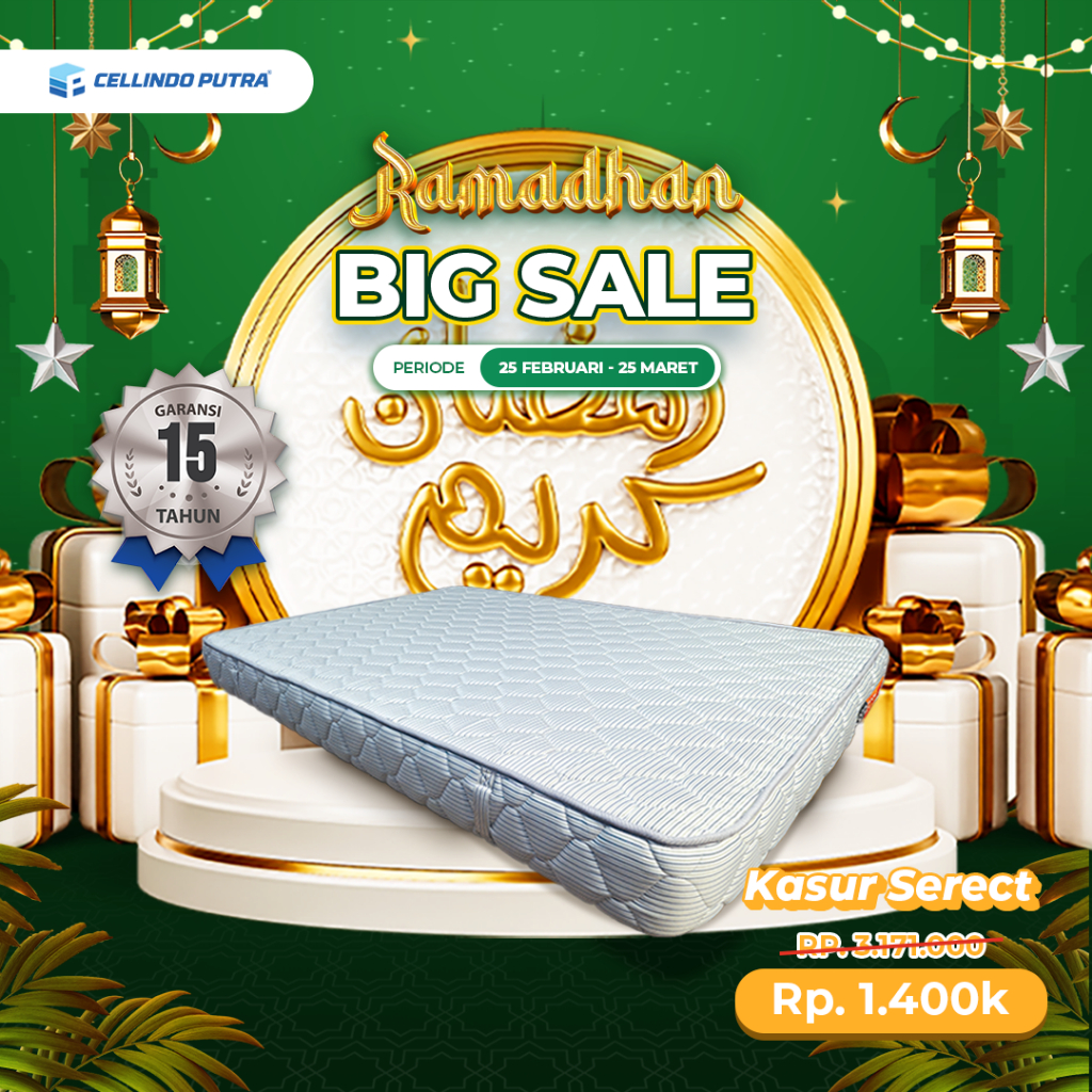 Jual Cellindo Kasur Busa Rebounded Tebal 20cm Ukuran 90-180x200cm Merk ...