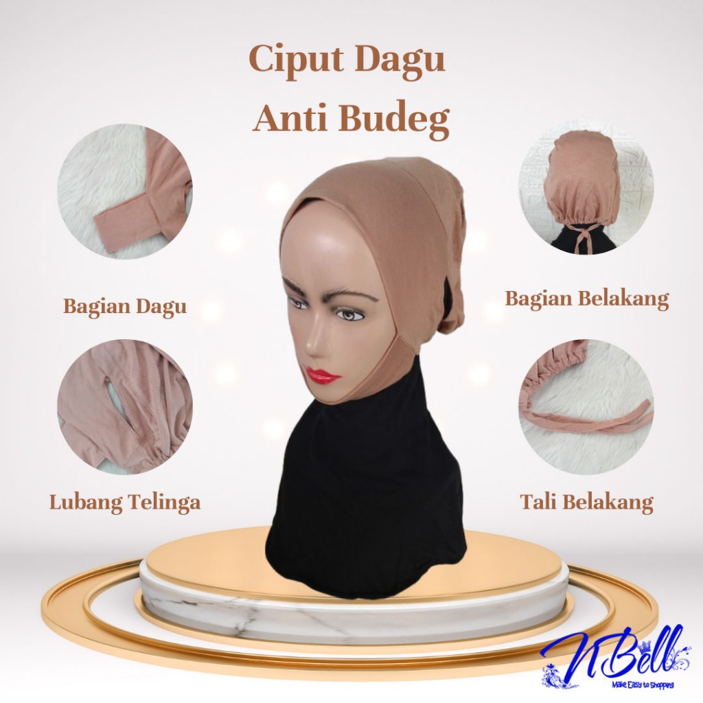 Jual Ciput Anti Budeg Dagu Tali Rayon Super Premium, Inner Basic Dagu ...