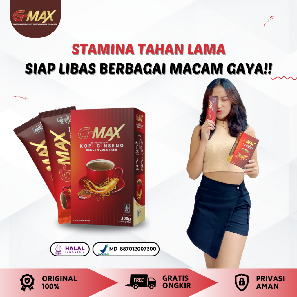 Jual KOPI G MAX - Kopi Gingseng Stamina Pria 1 Box isi 10 sachet Original Herbal Alami ...