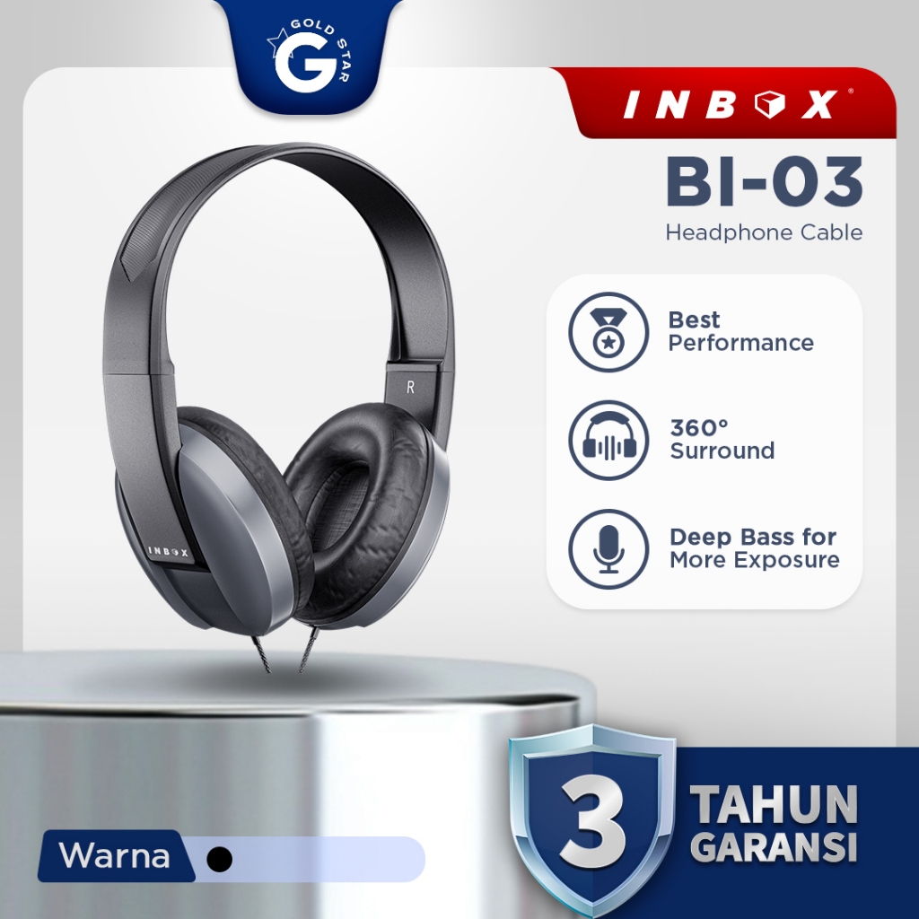 Jual Headphone Inbox BI-03 Bass Stereo HIFI | Headphone Bando Gaming 360º Surround GARANSI 3 ...