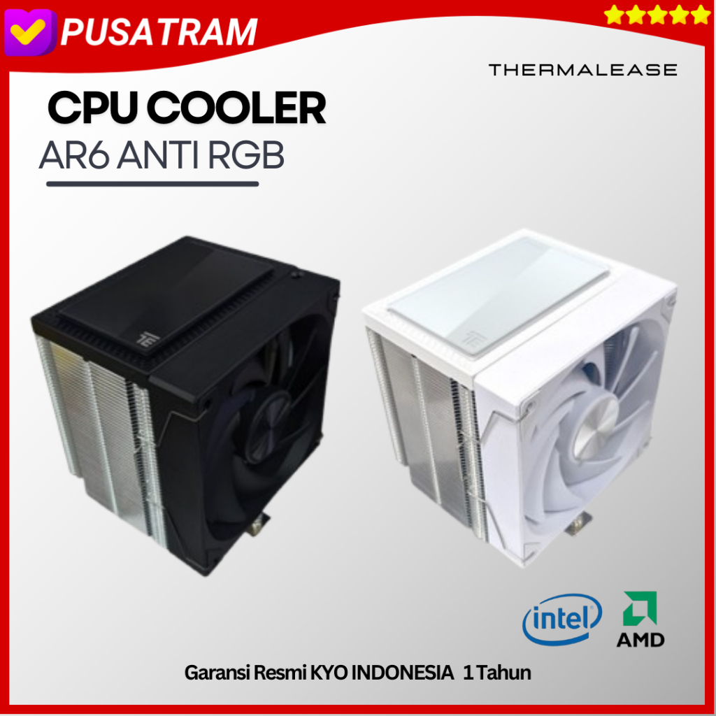 Jual THERMALEASE ANTI RGB AR6 Solid BLACK CPU Cooler ANTI RGB Fan Tower ...