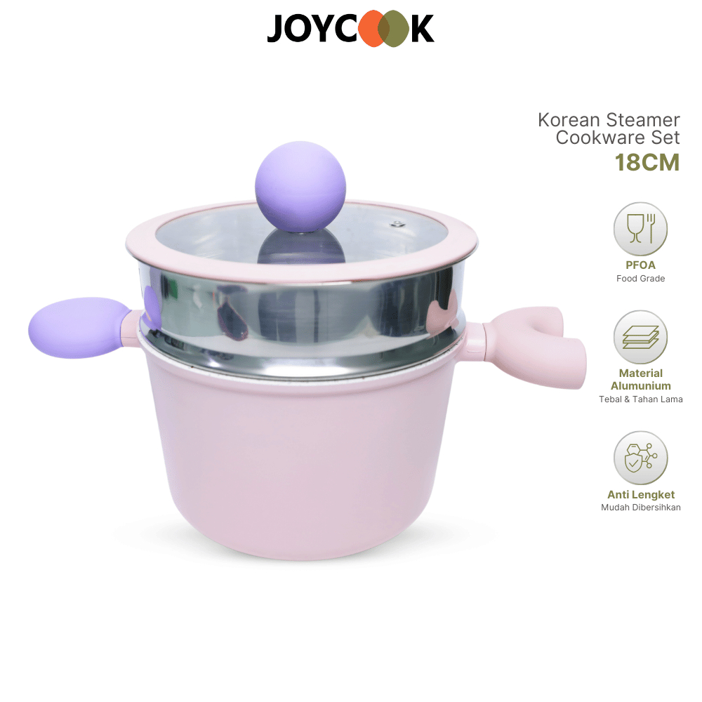 Jual JOYCOOK x FUNNYCOOK Panci Kukus Pink Pegangan Karet Anti Panas ...