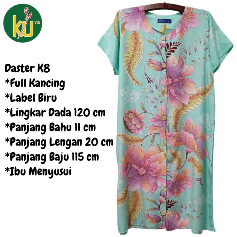 Jual Kencana Ungu Daster K8 Label Biru - Daster Full Kancing - Daster ...