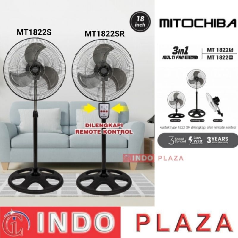 Jual KIPAS ANGIN MITOCHIBA / MITOCHIBA FAN 18 Inch 3 in 1 MT1822SR REMOTE / MT1822S NO REMOTE ...