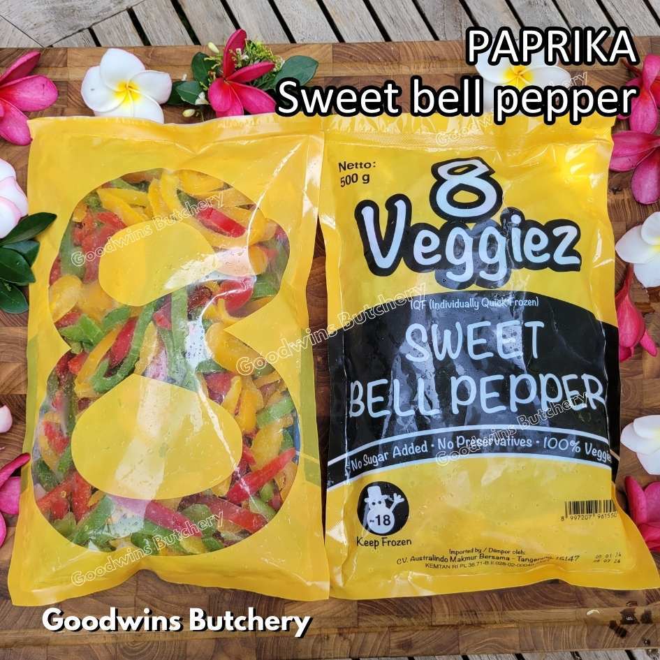 Jual PAPRIKA MIXED COLOURS CAPSICUM SWEET BELL PEPPER IQF 8Veggiez ...