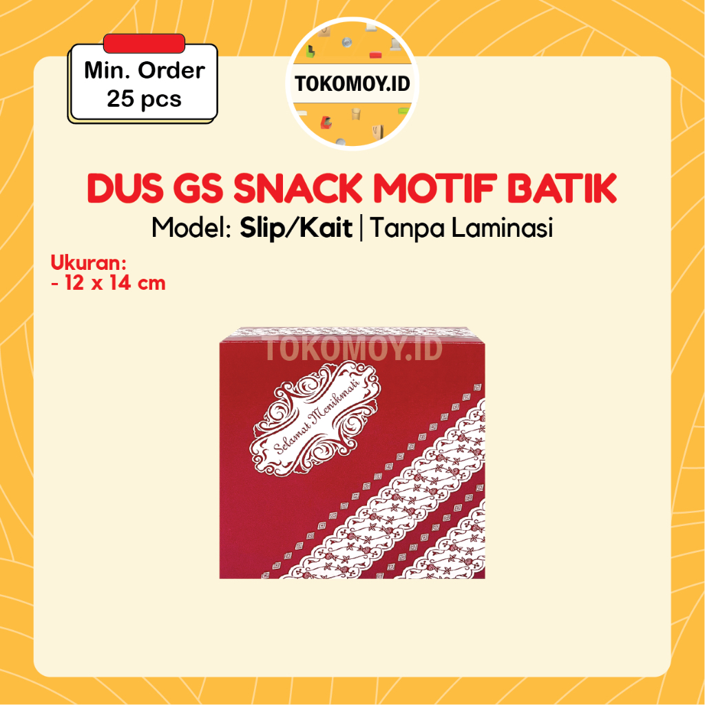 Jual Dus GS Snack Motif Batik (B) Uk. 12x14 Tebal Standar Tanpa ...
