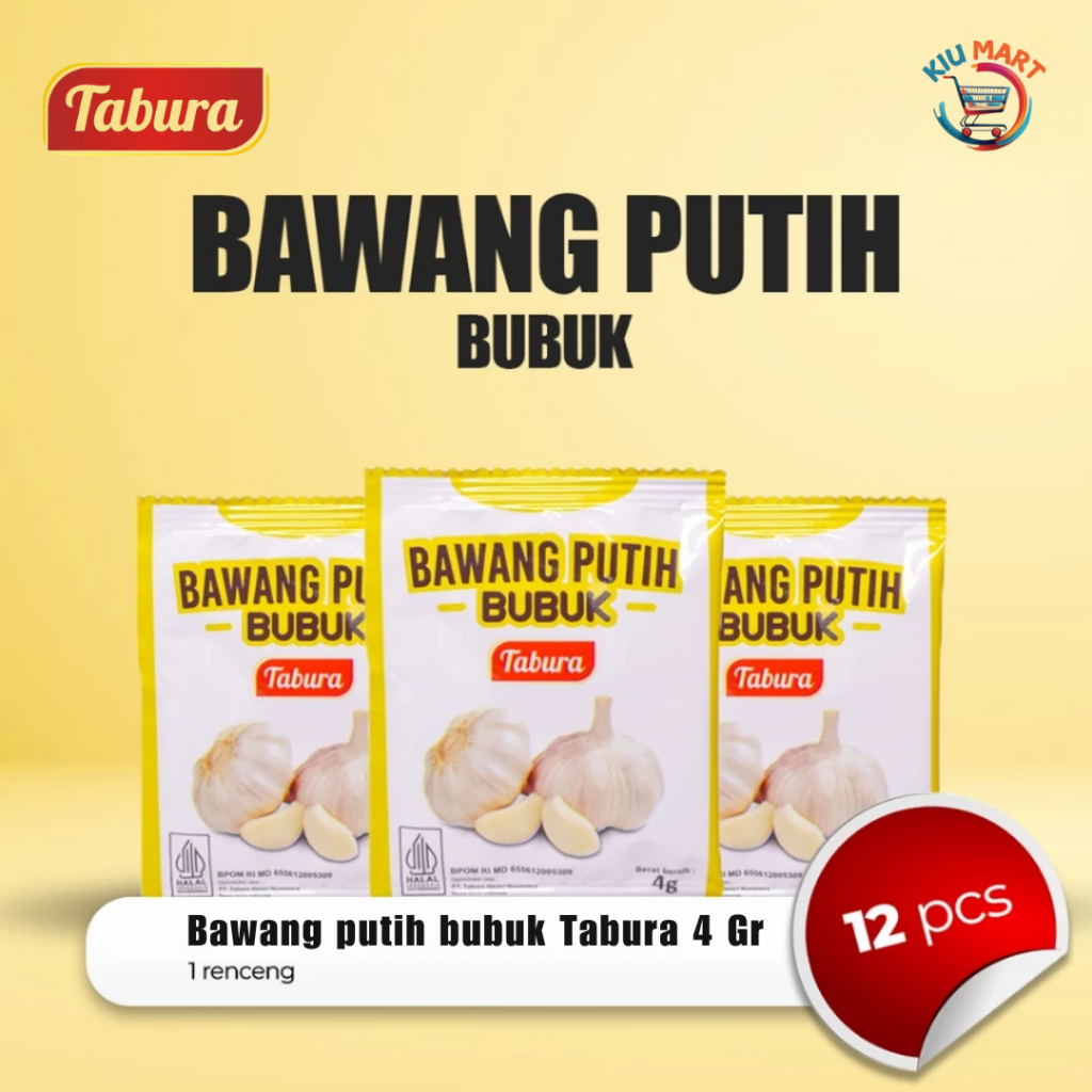 Jual Tabura bawang putih bubuk 4gr renceng isi 12 sachet | Shopee Indonesia