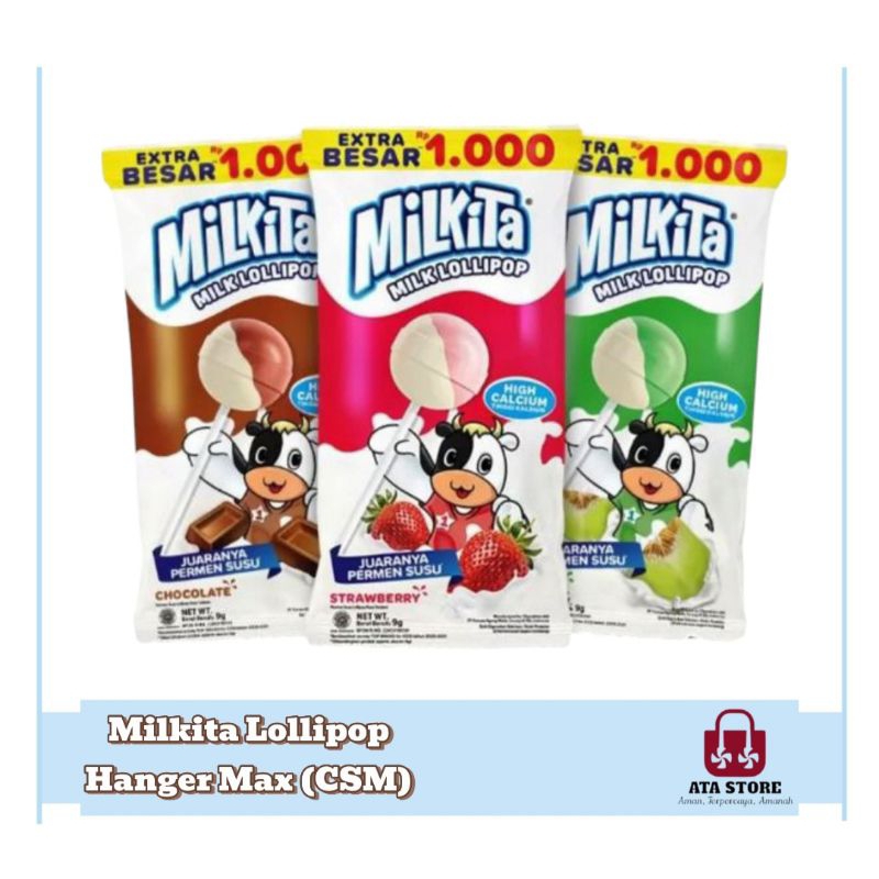 Jual Milkita Lollipop Hanger Max, Milkita Permen Lolipop Susu Hanger Max - Milk Candy 1 Bag (Isi ...