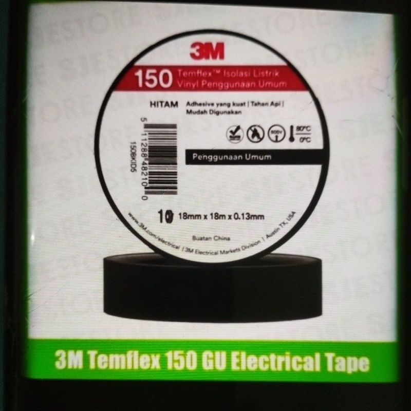 Jual 3M ISOLASI LISTRIK TEMFLEX 150 WARNA 18MM X 20M X 0,15MM | Shopee Indonesia