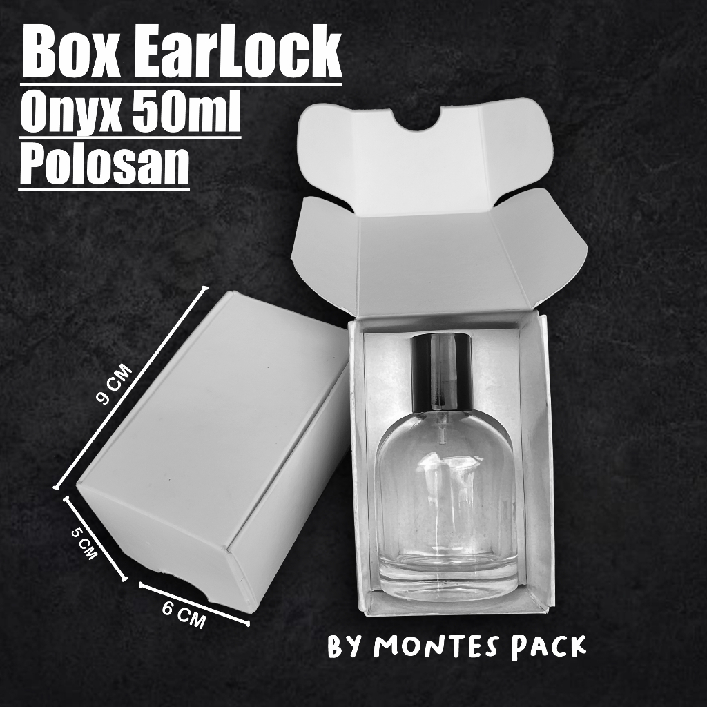 Jual BOX EARLOCK | untuk botol Onyx 50ml | box parfum earlock Putih hitam | Shopee Indonesia