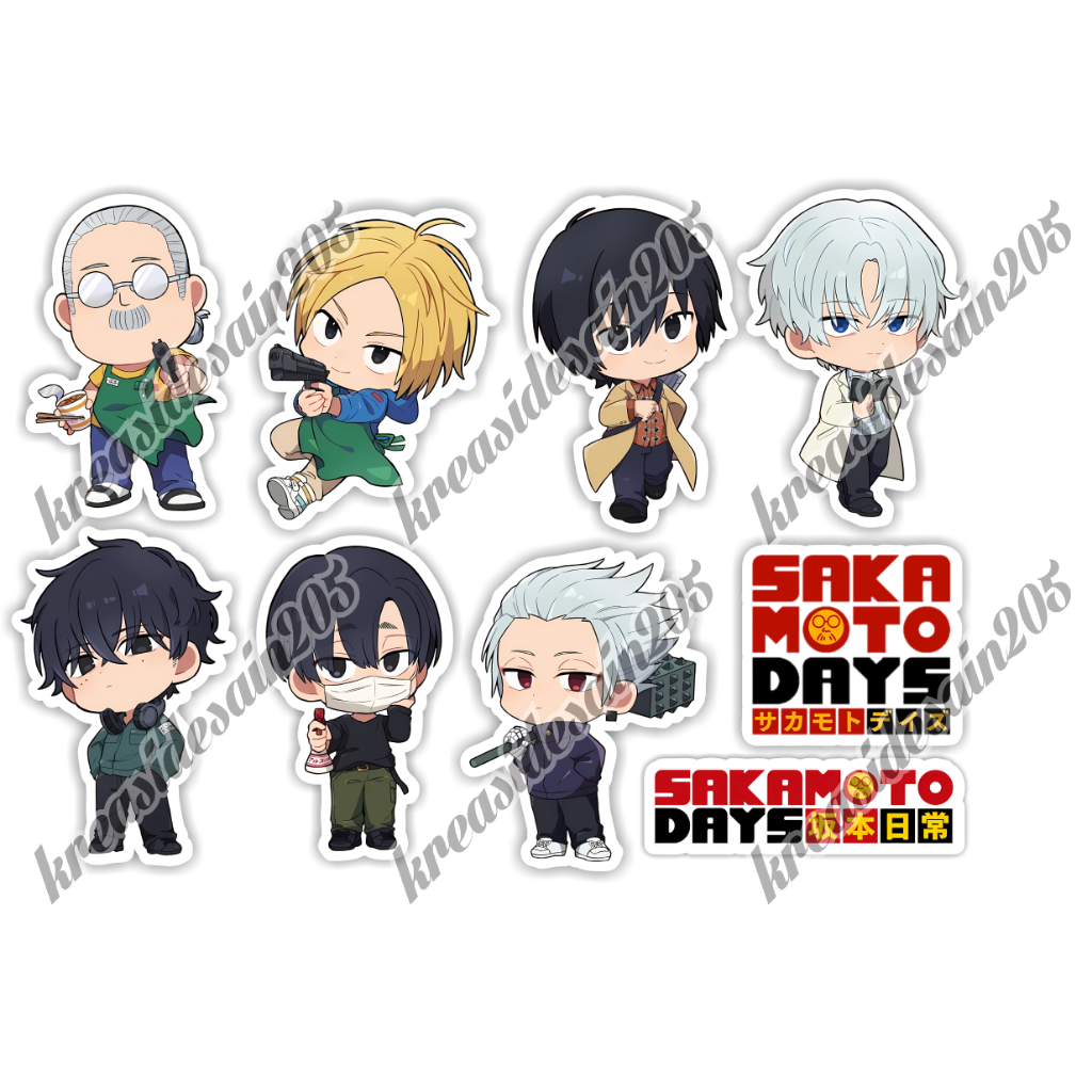 Jual Isi 8 pcs stiker anime sakamoto taro/sakomoto days/stiker laptop ...