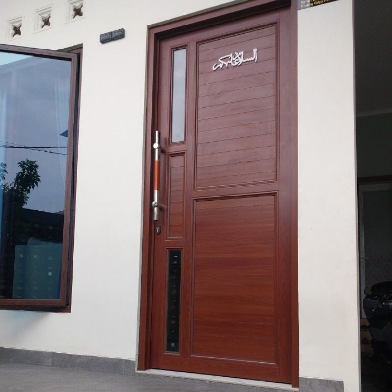 Jual PINTU ALUMUNIUM ALUMINIUM MOTIF URAT KAYU WARNA CUSTOM | Shopee ...