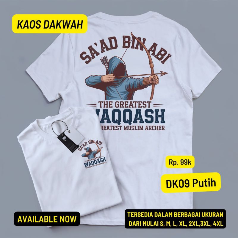Jual Kaos Dakwah/Sahabat Nabi DK09 (Putih) | Shopee Indonesia