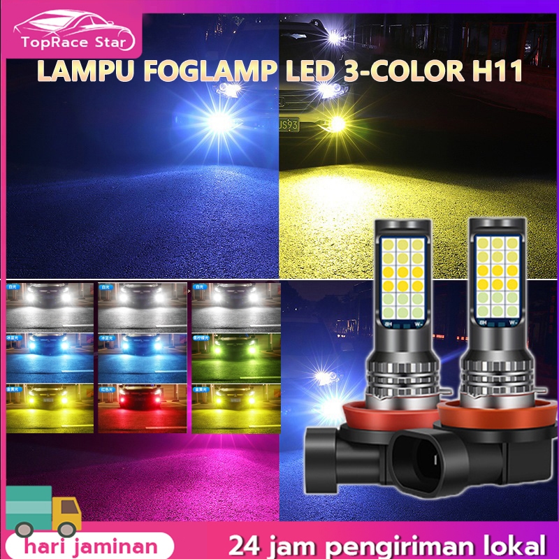 Jual 2PCS Lampu Led Fog Lamp Mobil H11 PUTIH KUNING ICEBLUE Dua Warna Selalu Cerah 35W 12V Mobil ...