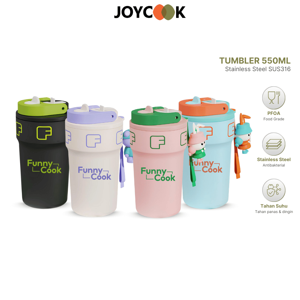 Jual JOYCOOK x FUNNYCOOK Tumbler Stainless Steel 316 Botol Minum Anak Tahan Panas dan Dingin ...