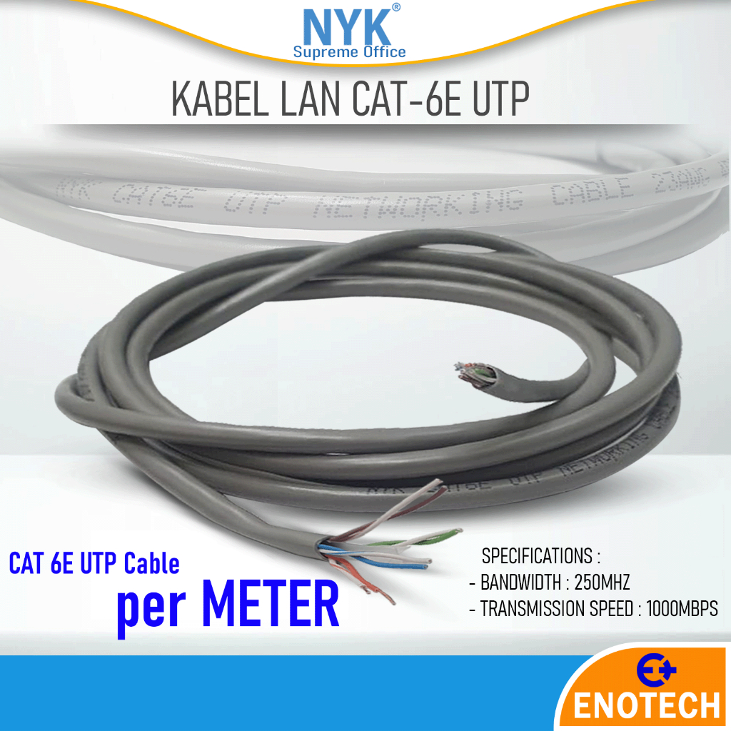 Jual Kabel Lan UTP RJ45 CAT6E NYK Internet Ethernet Cable 1m | Shopee Indonesia