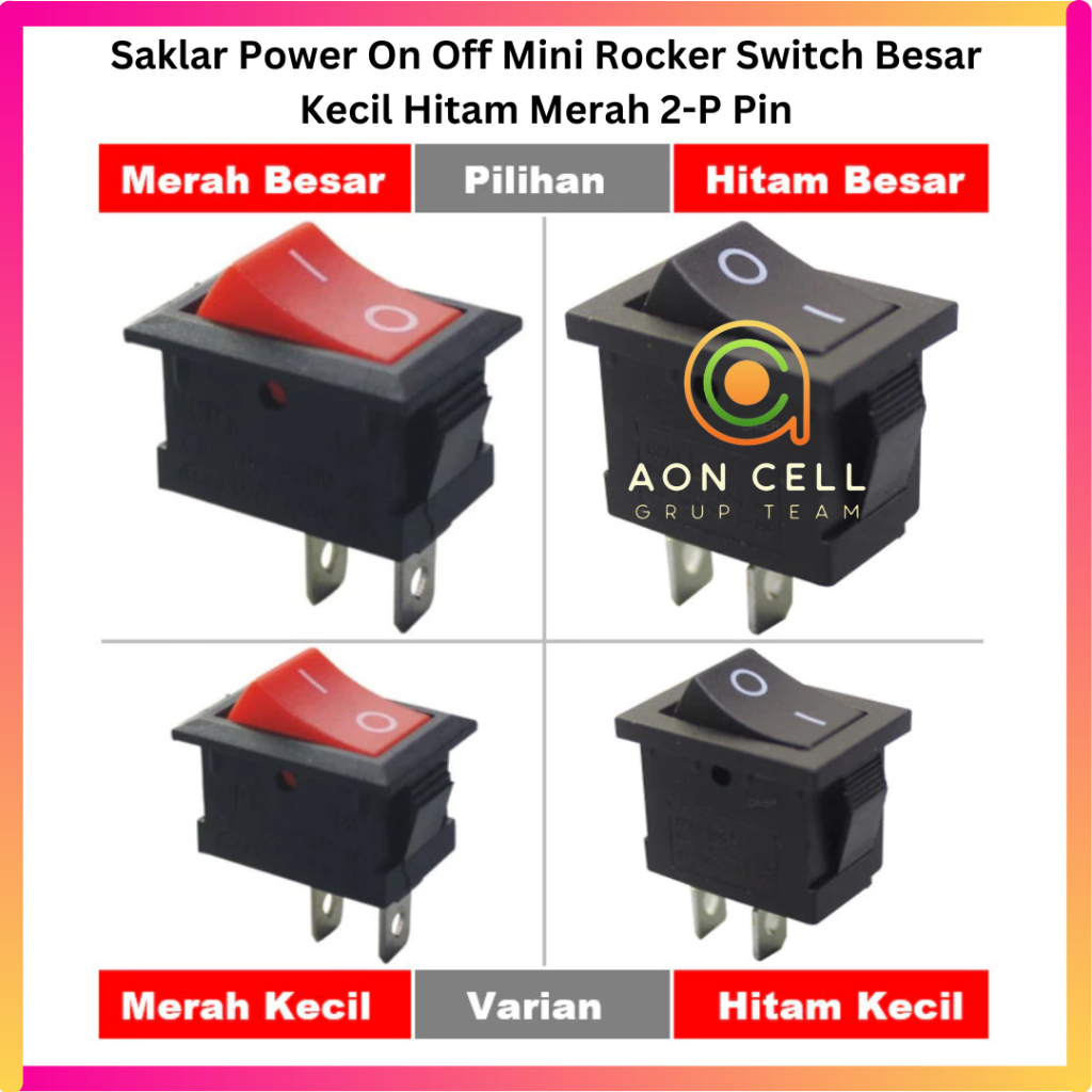 Jual Saklar Power Switch Tombol ON OFF Besar Kecil Roker Rocker 15x10 ...