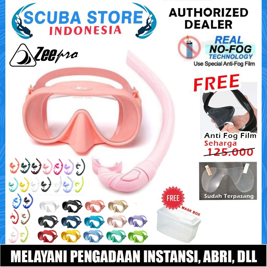 Jual Paket Combo Set Mask Frameless Zeepro M1 Copy Hollis Snorkel Lipat Nautilus Flexible Mask ...