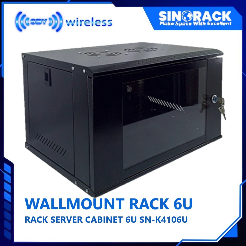 Jual SINORACK 6U WALLMOUNT RACK 400*530*300MM 2FAN SN-K4106U RACK ...