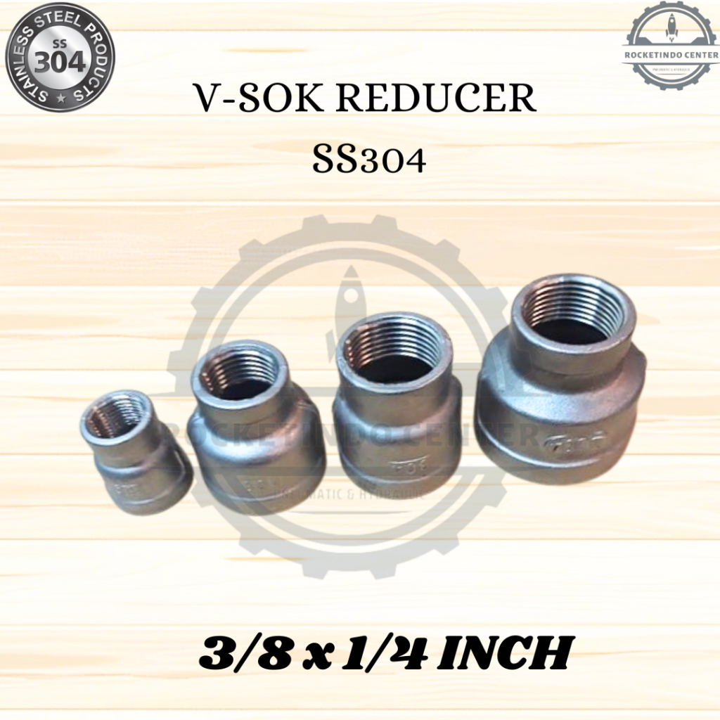 Jual V Sok Reducer Stainless 304 3/8 x 1/4 drat dalam | Shopee Indonesia