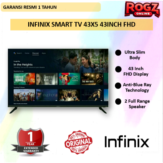 Jual Infinix Smart TV 43X5 - 43" FHD Display - Android TV - Digital ...