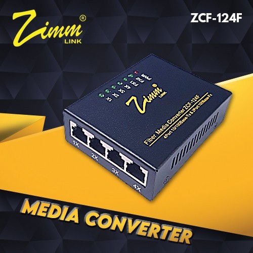 Jual Media Converter Zimmlink ZCF-124F 2 FO 4 LAN | Shopee Indonesia