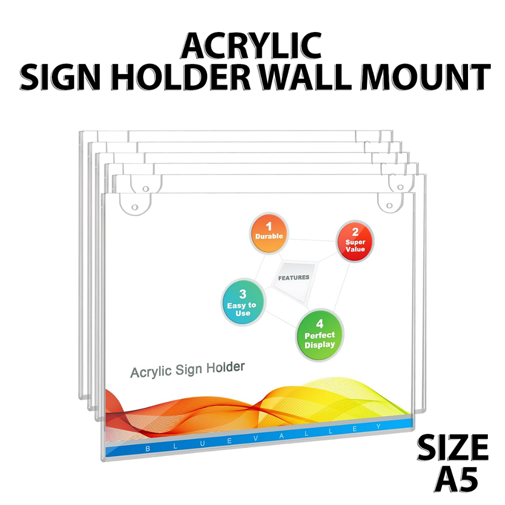 Jual Acrylic Sign Holder Wall Mount Tempat Brosur Dinding Gantung ...