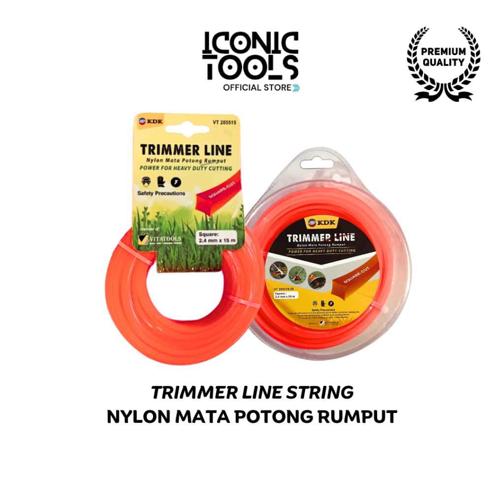Jual Trimmer Line 15 25 50 100 Meter KDK Tali Senar Nilon Potong Rumput ...