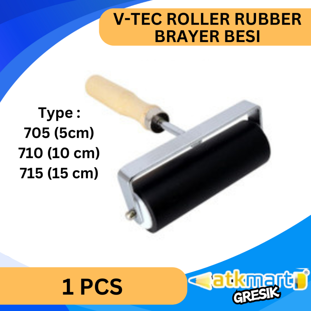 Jual V TEC ROLLER RUBBER BRAYER BESI TYPE 715 710 705 / ROLL LUKIS BESI ...